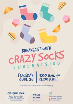 Free Crazy Sock Day Flyer Templates