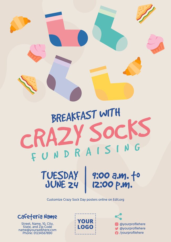 Free Crazy Sock Day Flyer Templates