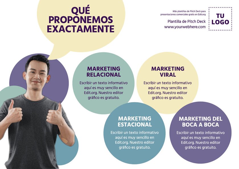 Modelos de Pitch Deck editables online