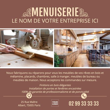 Créez un dépliant gratuit pour la menuiserie et vos propres modèles de ...