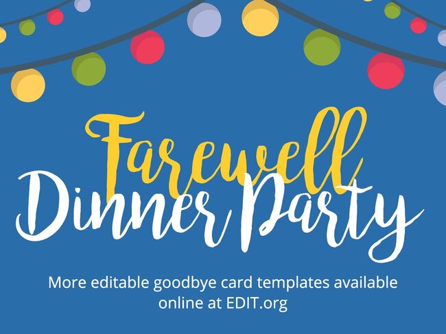 Customize goodbye cards for coworkers