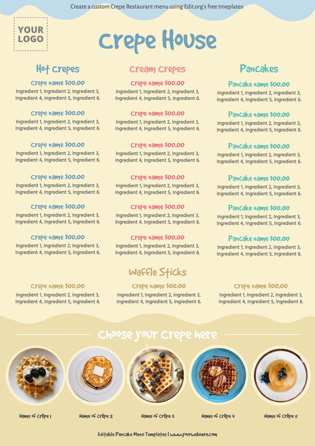 Crepe & Pancake Breakfast Flyer Templates