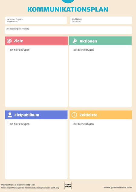 Kostenlose Vorlagen für Kommunikationspläne