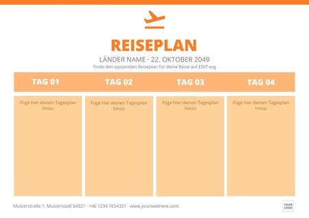 Kostenlose Vorlagen für Reisepläne zum Bearbeiten und Ausdrucken