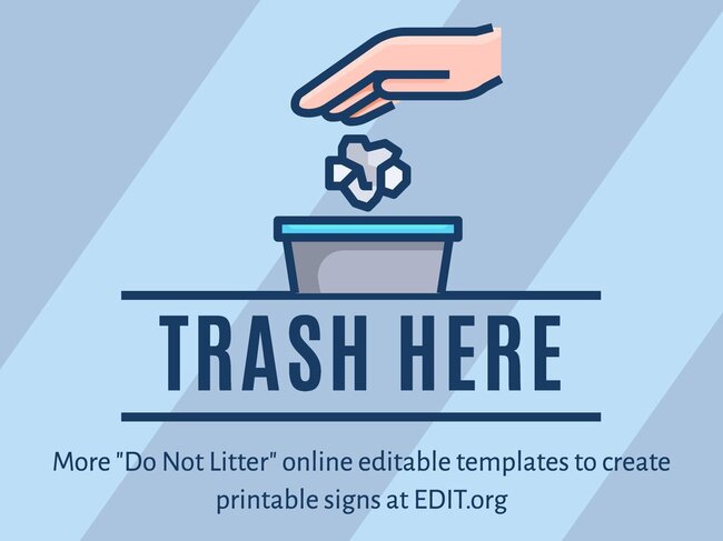 No Littering signs to print
