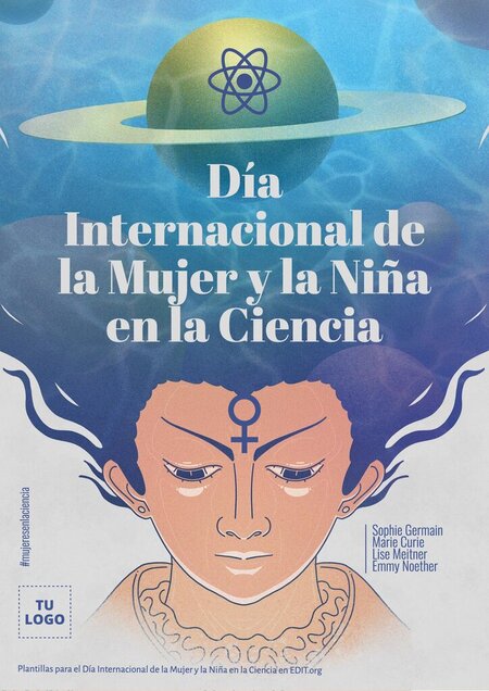 Diseña pósters del Día de la Mujer en la Ciencia