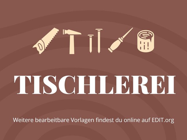 Erstelle kostenlose Flyer und Visitenkarten für Tischlereien