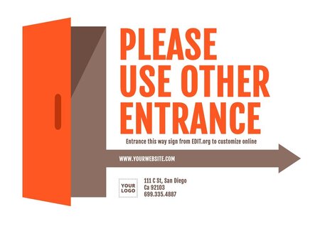 Entrance and Exit signs to customize online