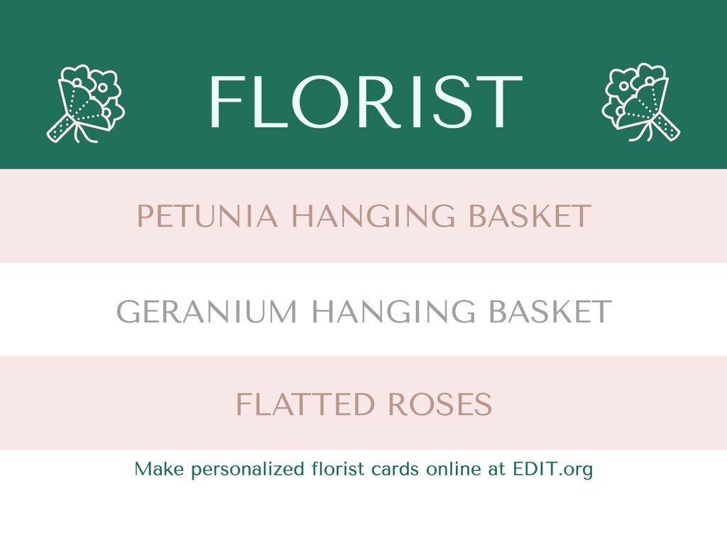 Online editable designs for Florists