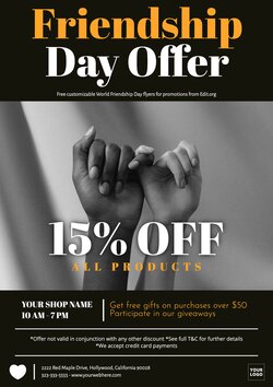 Friendship Day banner designs to customize online