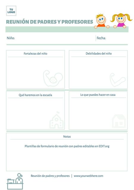 Crea un formulario de reunión con padres gratis