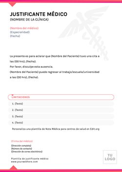 Crea un Justificante Médico online gratuito