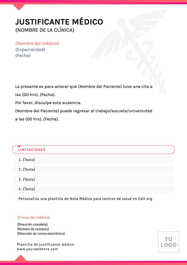 Crea un Justificante Médico online gratuito
