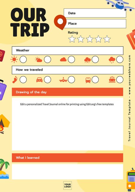 Free Printable Travel Journal Templates