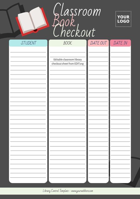 Printable Library Checkout Sheet Templates