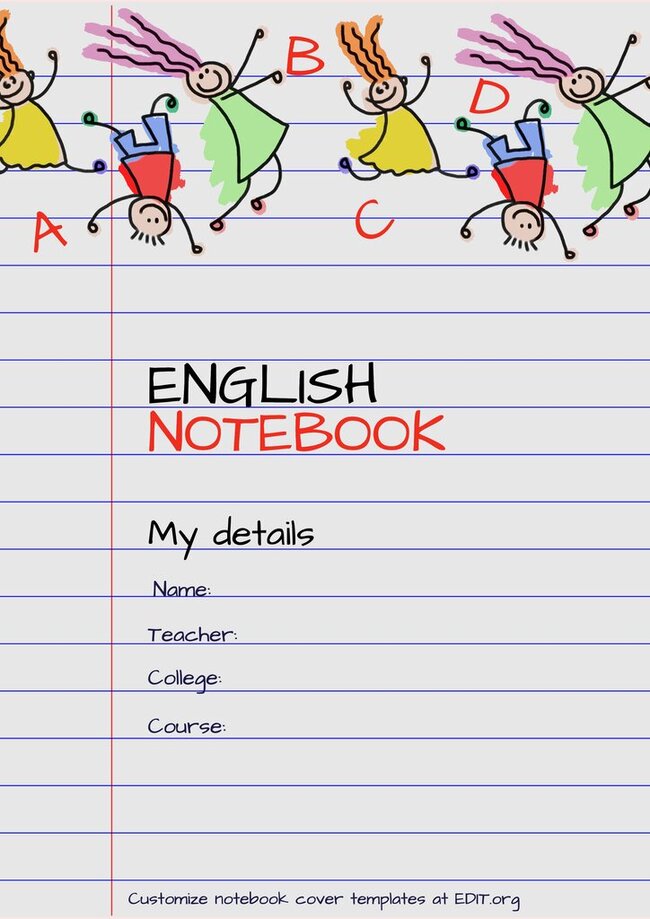 Free editable printable notebook covers