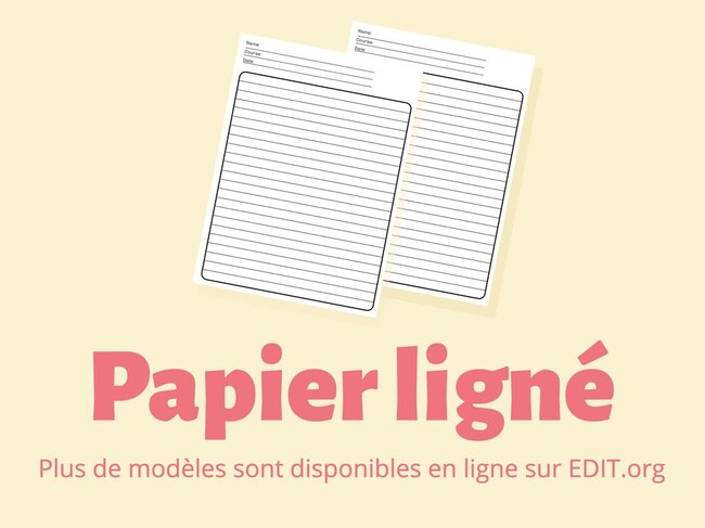 Papier ligné pour école primaire à imprimer gratuitement