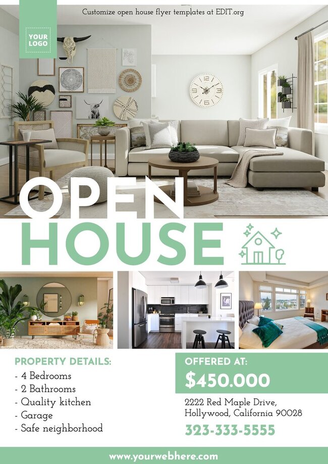 Customize Open House flyer templates for Real Estate
