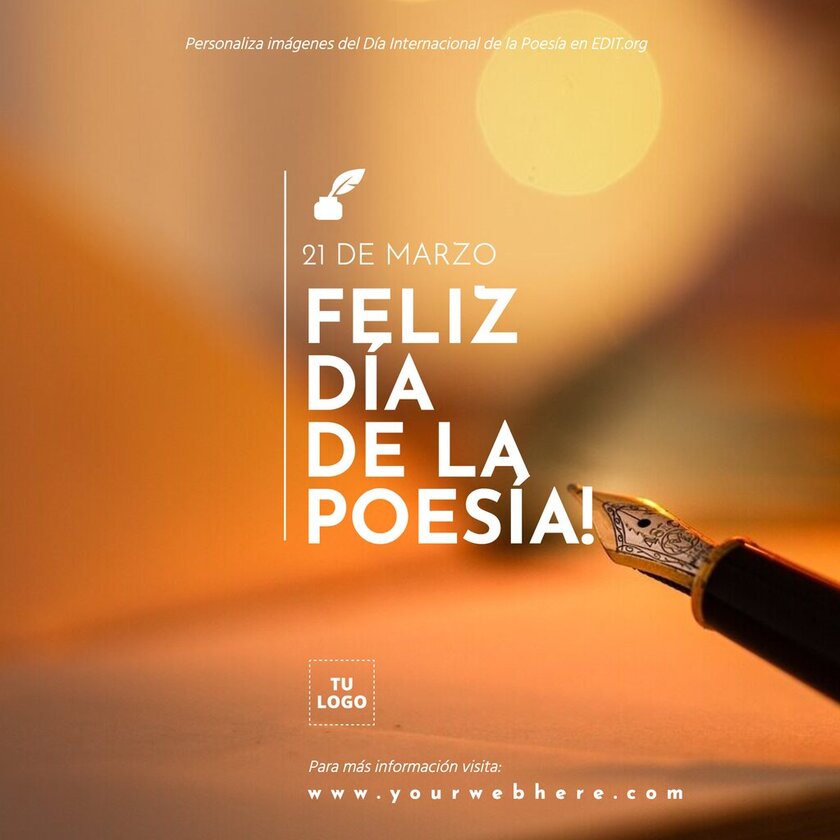Crea un póster personalizado del Día Mundial de la Poesía