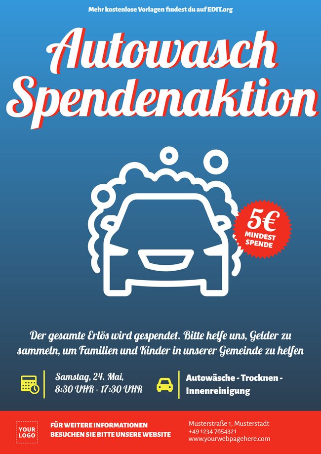 Bearbeitbare Vorlagen für Fundraising-Flyer