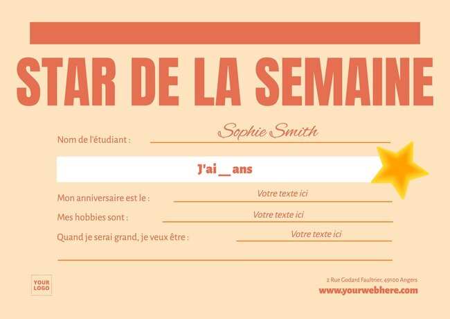 Modèles d'affiches gratuits de la star de la semaine