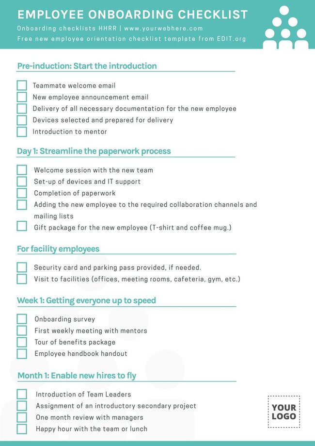 Editable New Hire Onboarding Checklist Templates