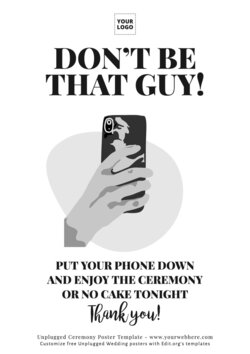 Unplugged Ceremony Sign Templates Printable