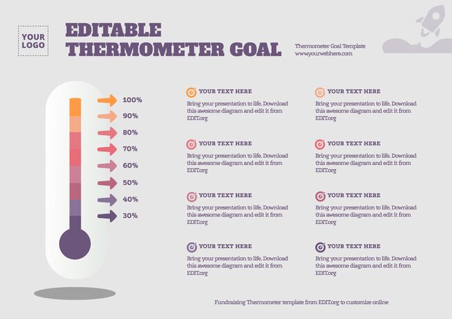Free Thermometer Goal Tracker Templates