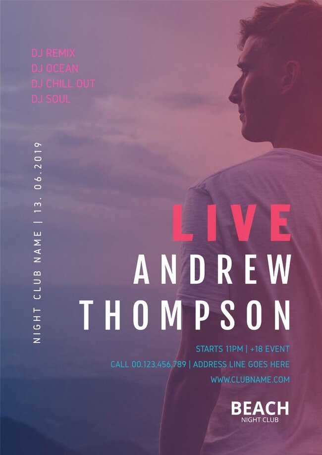 Live event templates for social networks