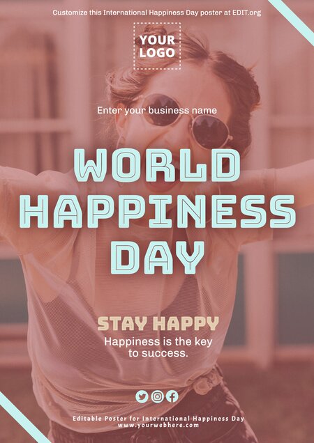 International Day of Happiness Poster Templates