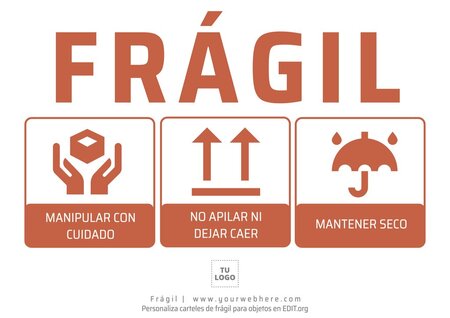 Crea un cartel de Frágil para imprimir gratis