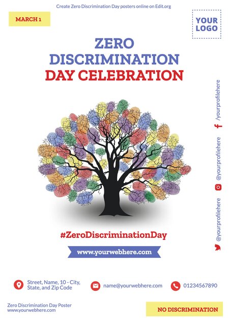 Zero Discrimination Day Poster Templates