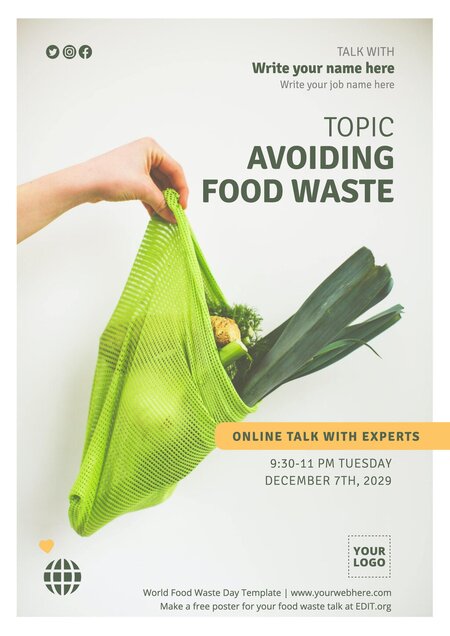 Make a Zero Food Waste Poster Online