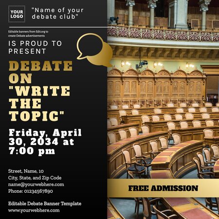 Customizable Debate Flyer Templates Online