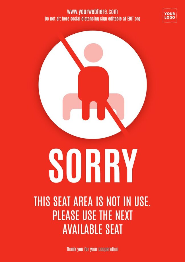 Free Do Not Sit sign templates to print