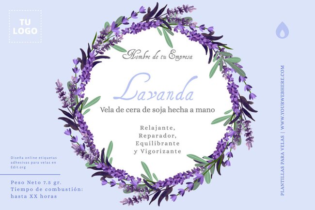 Diseña Etiquetas de Velas para imprimir Diseña Etiquetas de Velas para imprimir