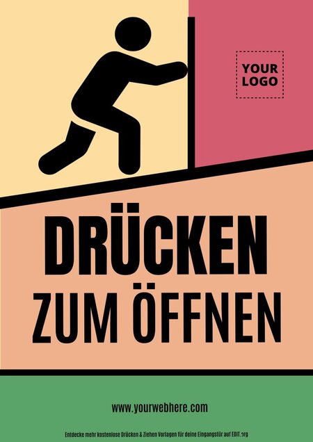 Drücken & Ziehen Schilder für deine Eingangstür