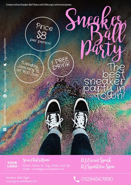 Editable Sneaker Ball Flyer Templates