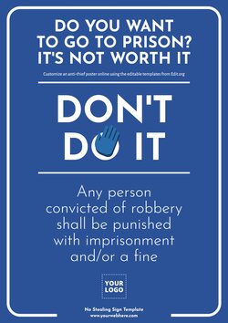 No Stealing Sign Templates for your Business