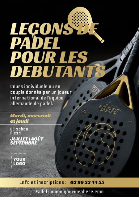 Modèles de prospectus pour le Padel à personnaliser en ligne