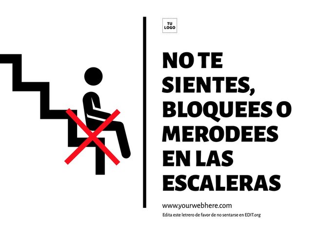 Crea un cartel de Prohibido Sentarse para imprimir