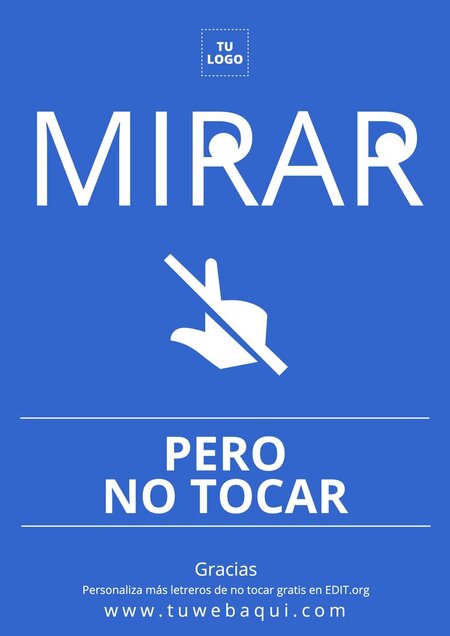 Crea online un cartel No Tocar gratis