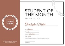 Free Student of the Month Award Templates