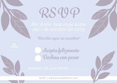 Crea Tarjetas RSVP con plantillas editables online