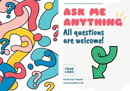 Ask Me Sign Templates for Business
