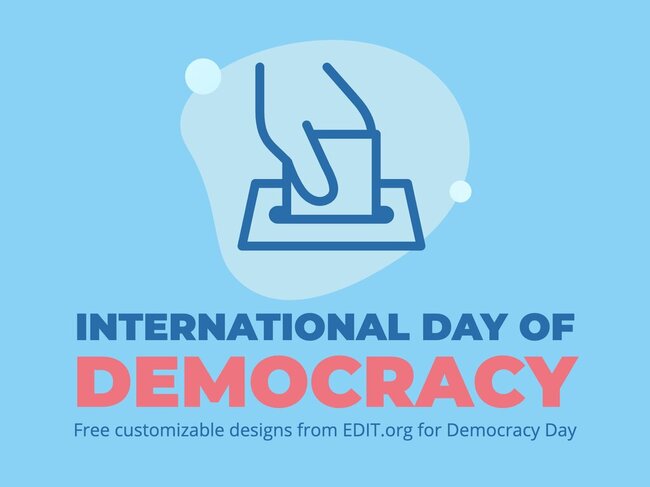 Design free International Day of Democracy posters