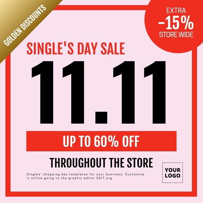 Editable Singles' Day Designs Online