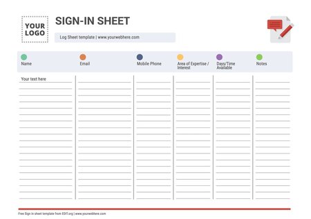 Free Sign In Sheet Templates