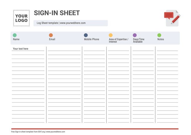 Free Sign In Sheet Templates