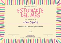 Certificados de Estudiante del Mes editables online